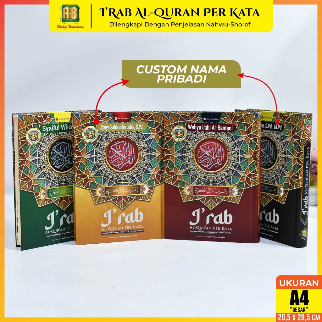 Jual BISA CUSTOM NAMA - Alquran I'rab I'rob Nahwu Shorof A4 Mushaf Al ...