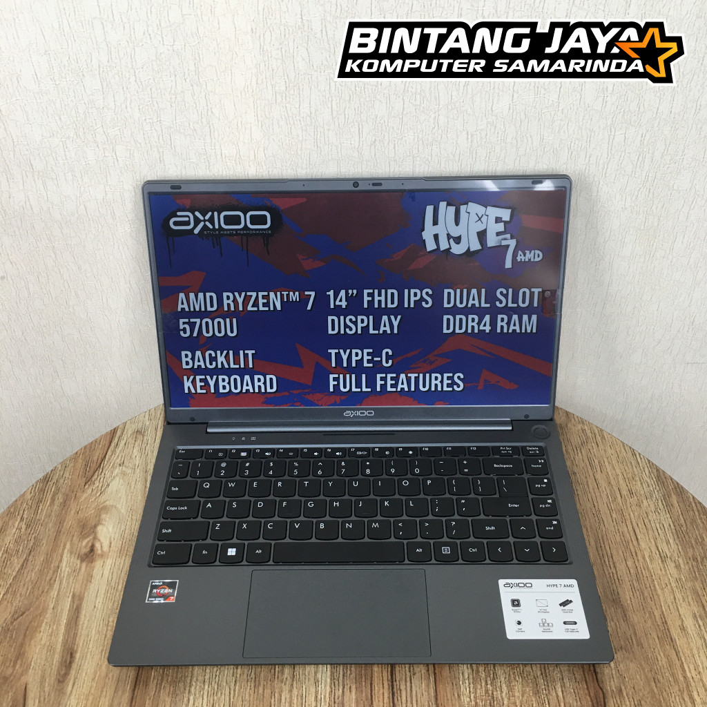 Jual Axioo Hype 7 AMD/Ryzen 7-5700U/16GB/512GB SSD/14"FHD IPS/Win 11 ...