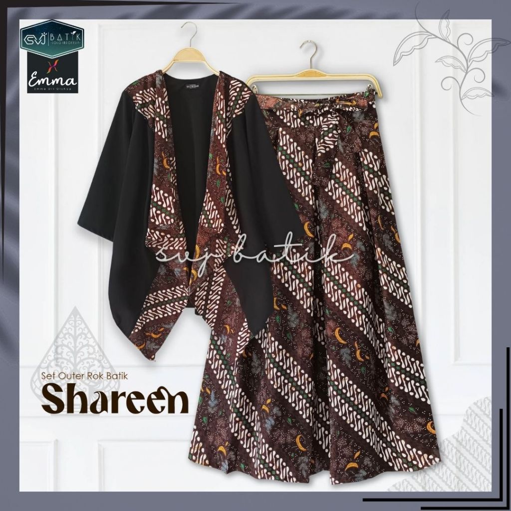 Jual Set Batik Wanita Aesthetic Outer dan Rok Terbaru Motif Batik ...