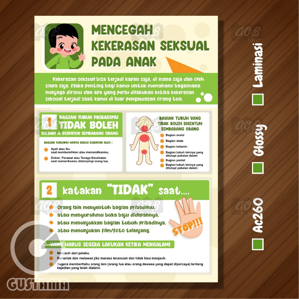 Jual Poster Mencegah Kekerasan Seksual Pada Anak Laminasi A3 | Shopee Indonesia