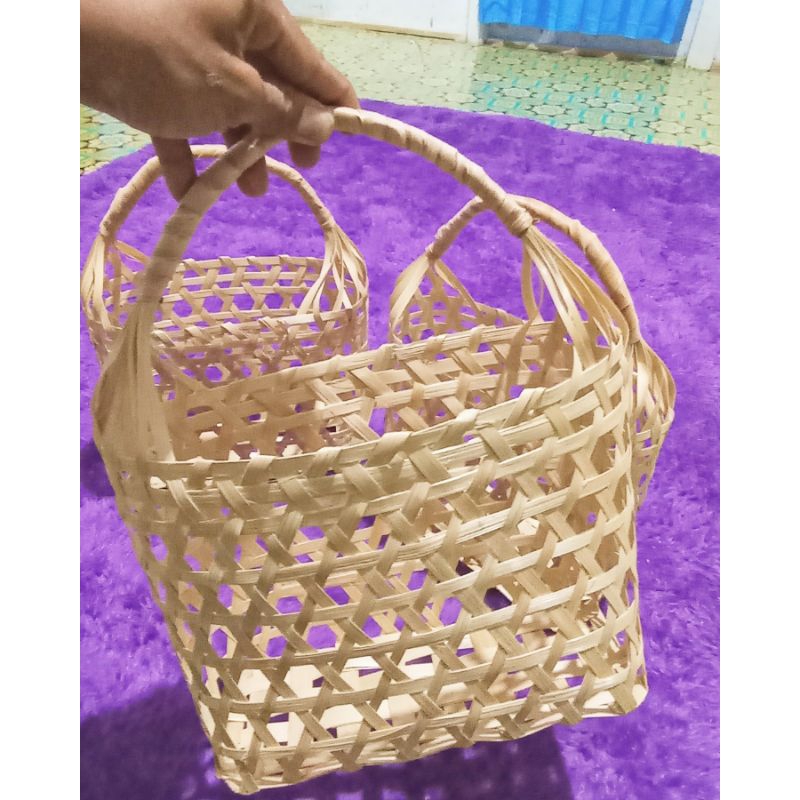 Jual keranjang anyaman bambu 25x10x20 Termurah | Shopee Indonesia