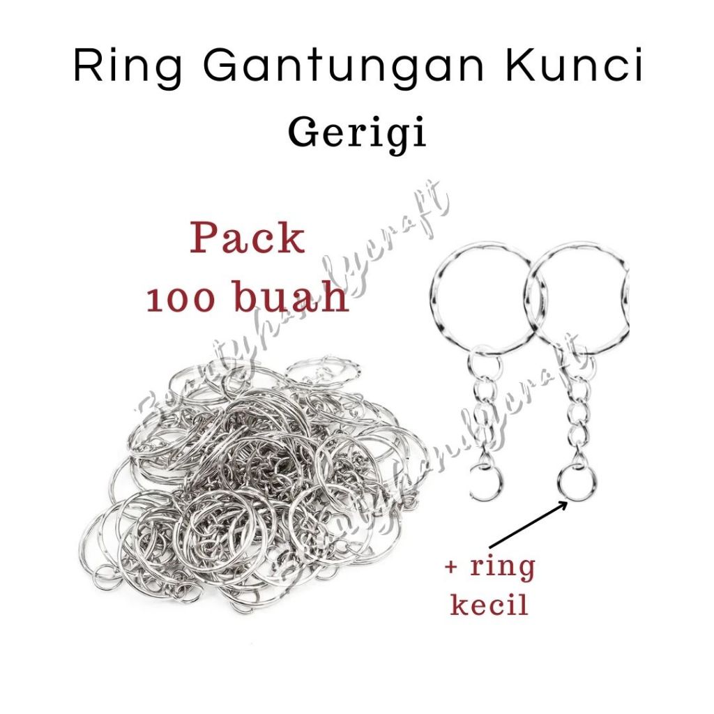 Jual ring gantungan kunci gerigi+ring kecil 100 bh bahan suvenir murah ...