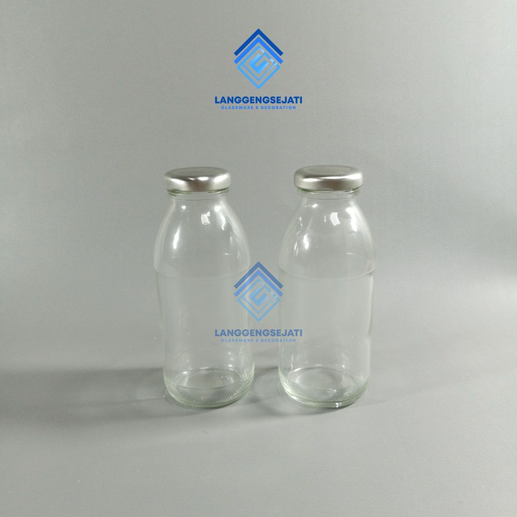 Jual BOTOL MINUM KACA 300-ML TUTUP STAINLES / B0TOL KOPI JUS SUSU KACA ...