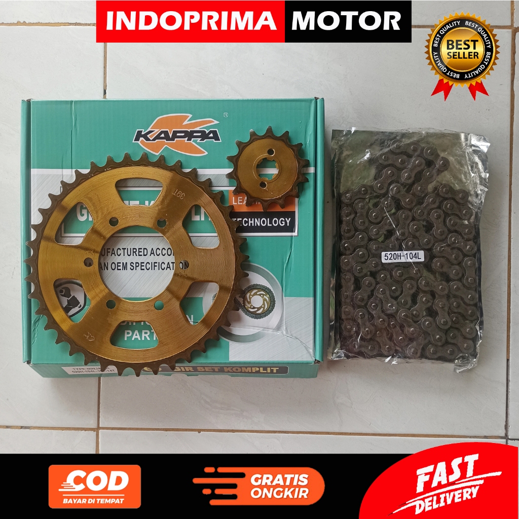 Jual KAPPA GEAR SET KOMPLIT NINJA RR. GIGI TARIK GOLD DAN RANTAI ...