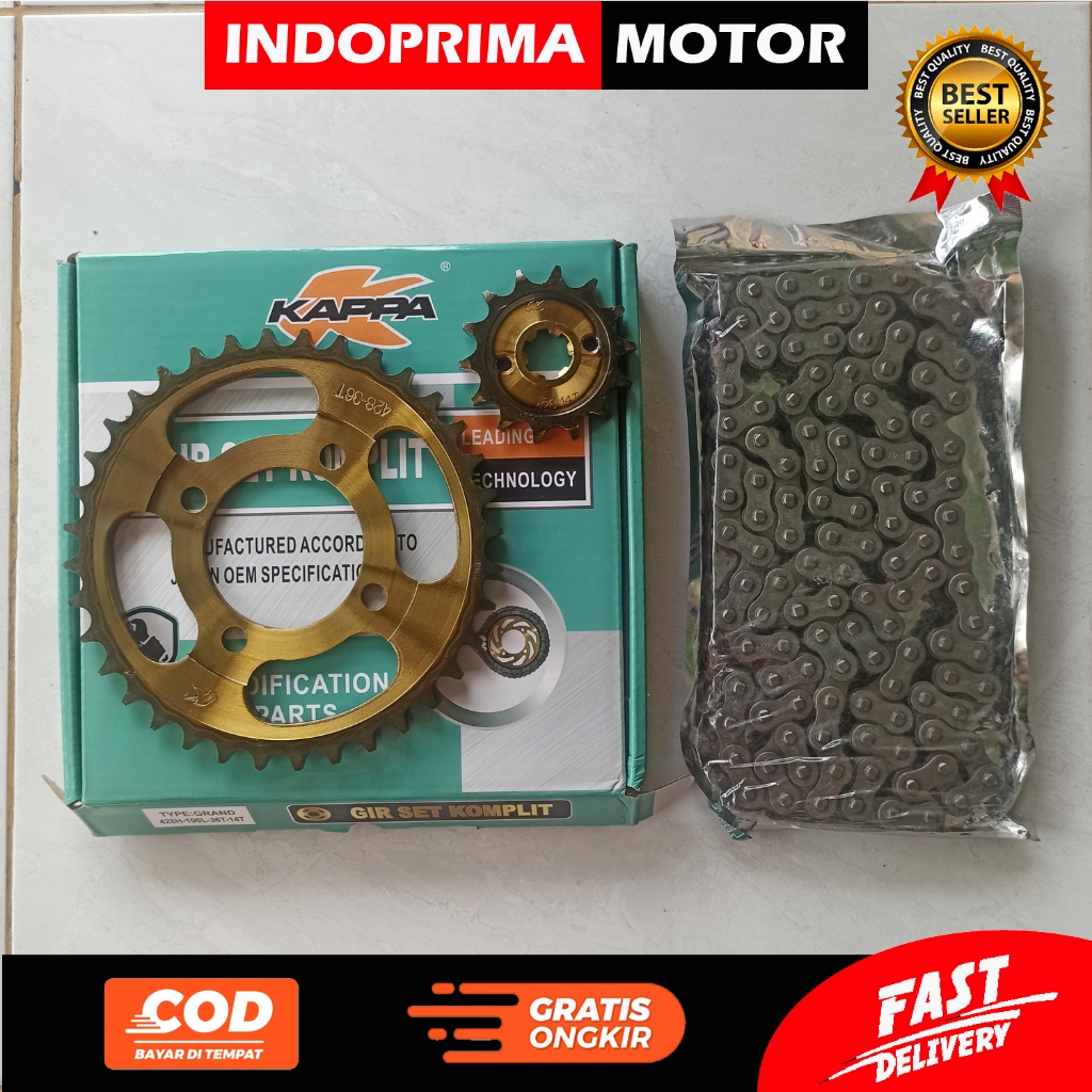 Jual KAPPA GEAR SET KOMPLIT GRAND 36. GIGI TARIK GOLD DAN RANTAI SUPRA X LAMA KEV KRS GN5 ...