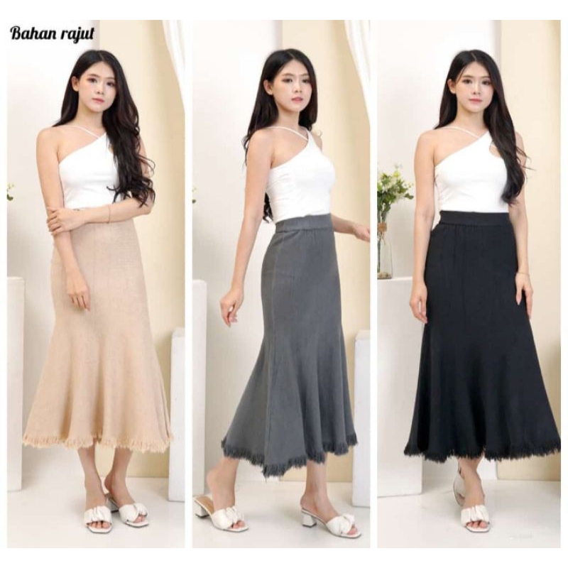Jual rok panjang knit wanita import model duyung | Shopee Indonesia