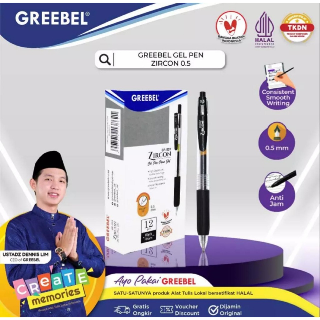 Jual Pulpen Gel Greebel Zircon Gp-509 (1 pcs) | Shopee Indonesia