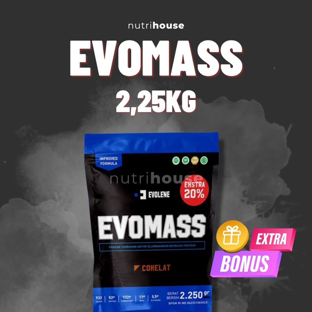Jual Evolene Evomass 2,25kg 5lbs Evo Mass Gainer Nutrihouse Nutri House ...