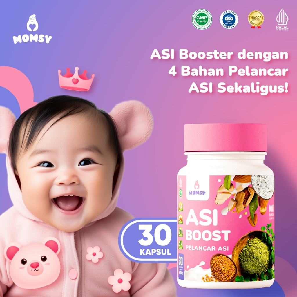 Jual MOMSY Asi Booster Pelancar ASI 30 kapsul BPOM & Halal Asi Booster ...