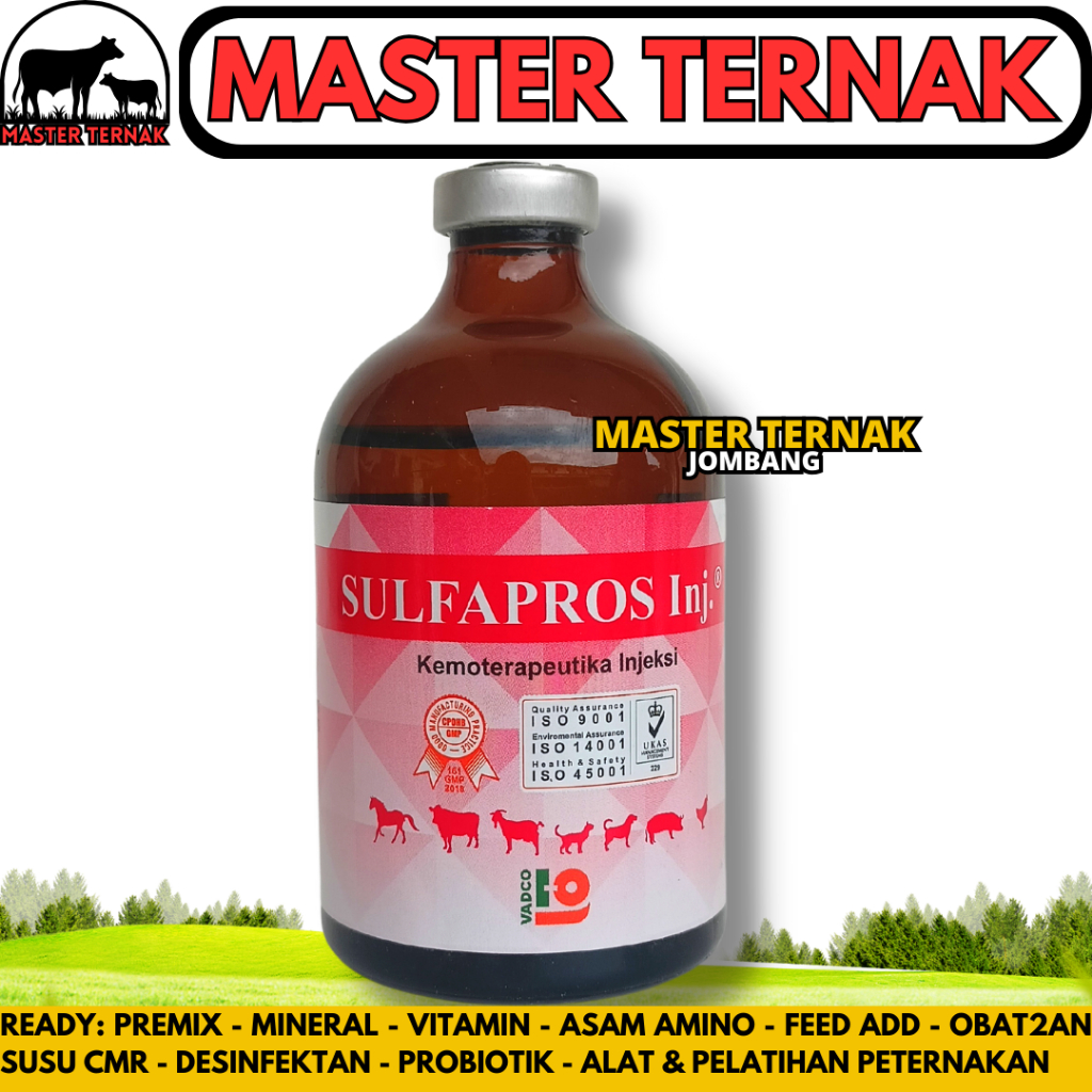 Jual SULFAPROS INJ 100 ML - Obat Infeksi Pernafasan Pencernaan Hewan ...