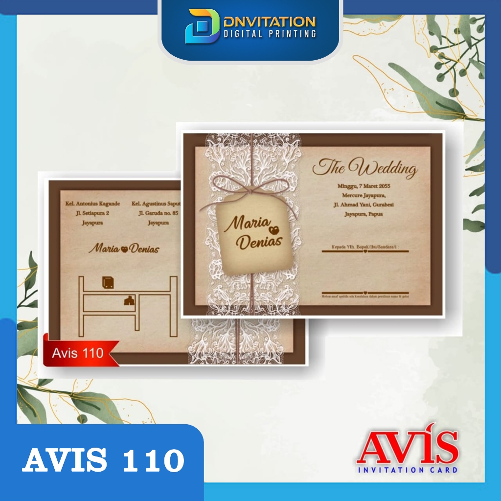 Jual UNDANGAN AVIS 110 // PLUS CETAK | Shopee Indonesia