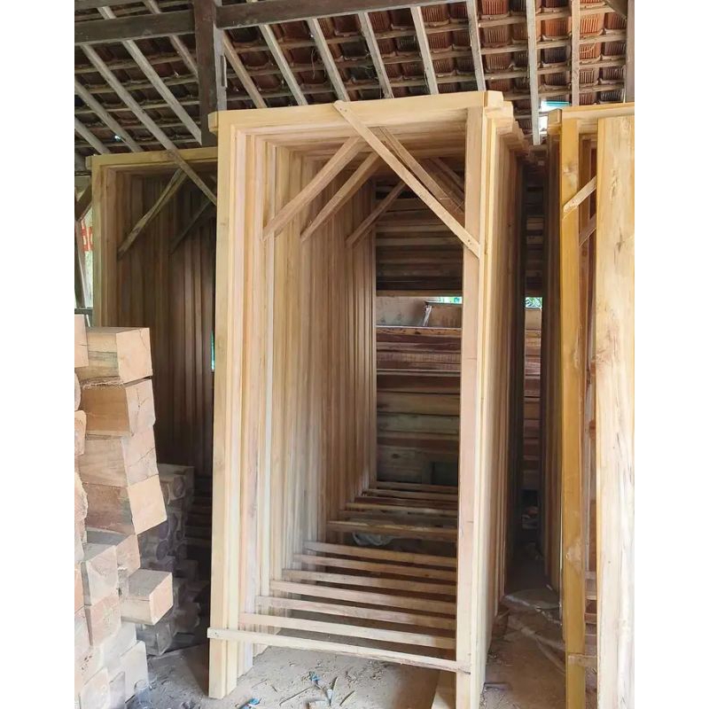 Jual kusen kayu jati kelas premium untuk pintu kamar | Shopee Indonesia