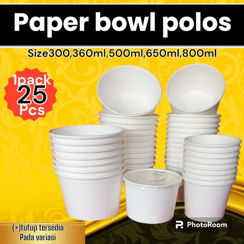 Jual Paper Bowl Cup Mangkok Kertas Bakso Mie Rice Bowl Tahan Panas ...