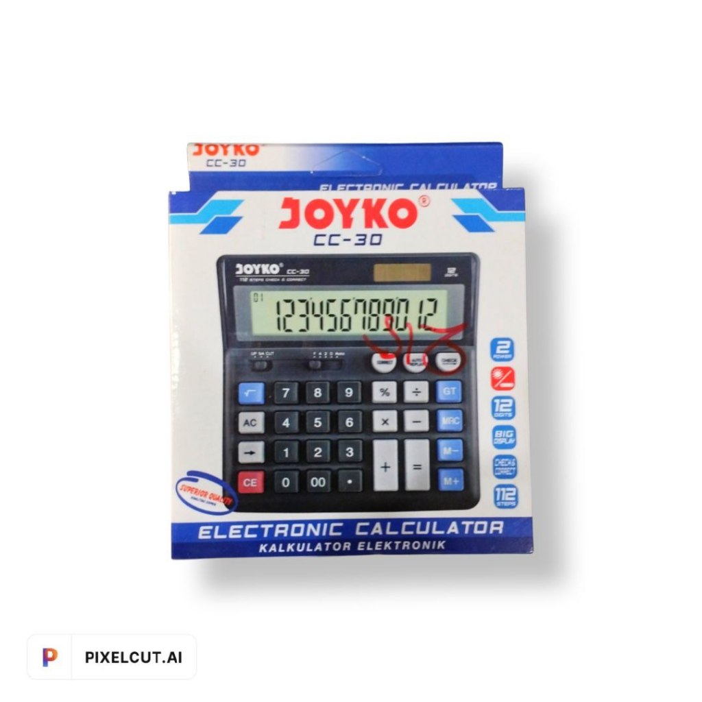 Jual Kalkulator Calculator Joyko CC-30 / 12 Digits / Check Correct ...