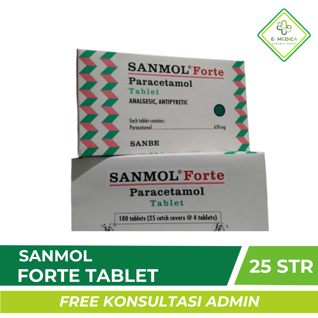 Jual (1 Box) Sanmol Forte Tablet - Menurunkan Demam dan Mengurangi Rasa ...