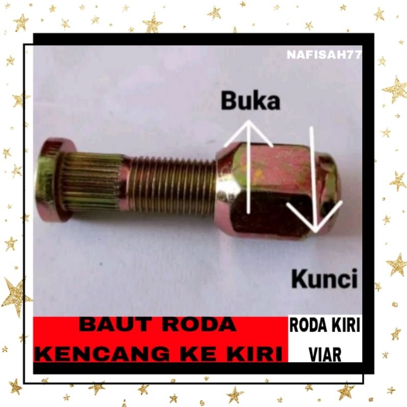 Jual (SIAP KIRIM)BAUT RODA KIRI VIAR BAUT RODA KENCANG KE KIRI(BUKA KE ...