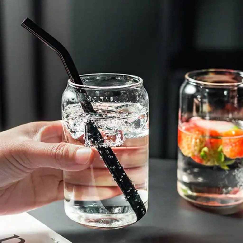 Jual JE.ID Glass Bottle Tumbler Bubble Tea Dan Coffee Glass Viral Cold ...