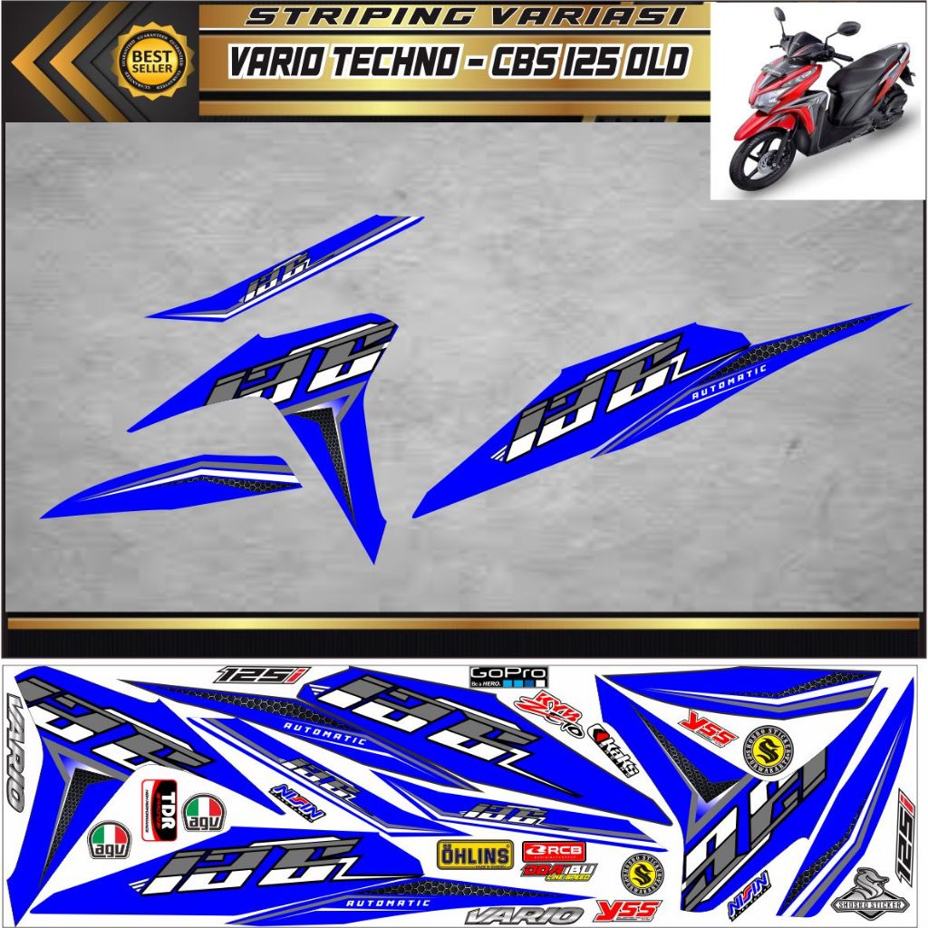 Jual STRIPING MOTOR HONDA VARIO TECNHO OLD NEW DECAL VARIAN CUSTOM ...
