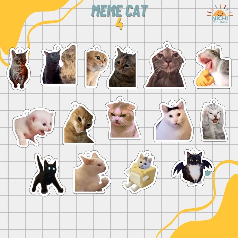 Jual [MEME CAT VER. 4] KEYCHAIN AKRILIK/GANTUNGAN KUNCI AKRILIK ...