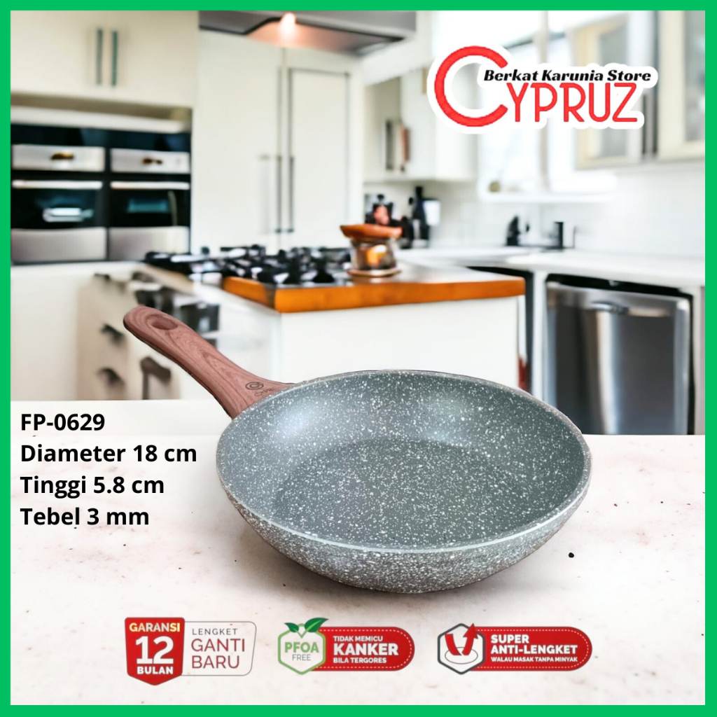 Jual cypruz fry Pan marble 18 cm FP-0629 wajan anti lengket | Shopee ...