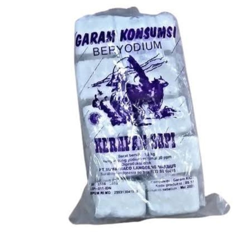 Jual Garam kotak garam cap kerapan sapi beryodium 1200g | Shopee Indonesia