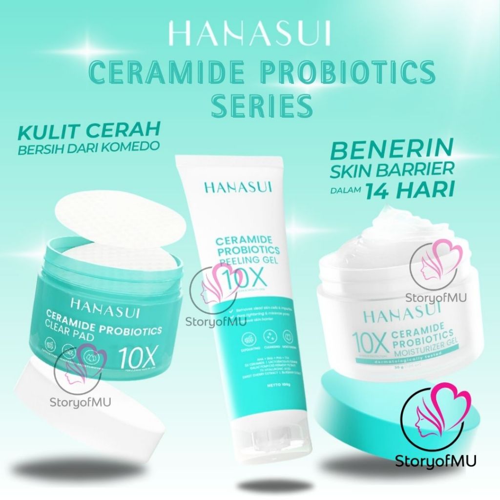 Jual HANASUI 10x Ceramide Probiotics Moisturizer Gel 30gr | Clear Pad ...