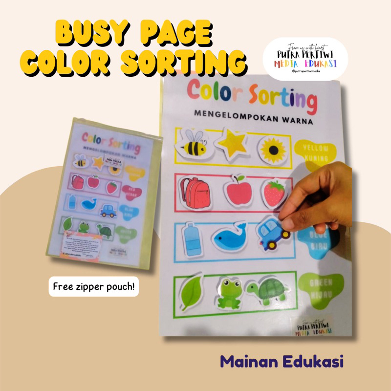 Jual BUSY PAGE (Seri Color Sorting) Velcro Kreatif Murah | Shopee Indonesia