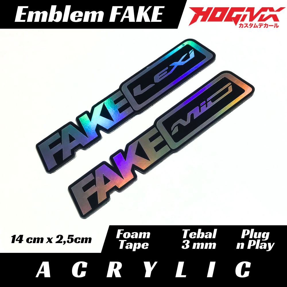 Jual Emblem Motor FAKE Bahan Akrilik Gold dan Hologram | Shopee Indonesia