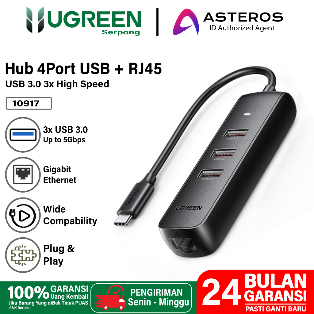 Jual UGREEN LAN Adapter USB Type C to RJ45 Gigabit Ethernet Network ...