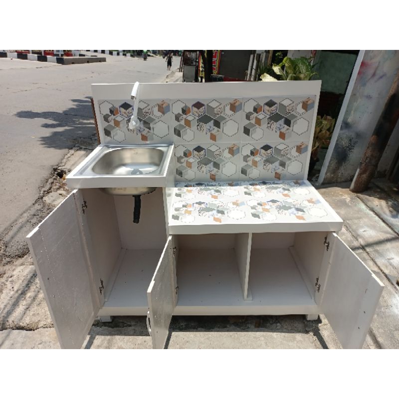 Jual meja kompor meja dapur rak piring lemari piring westavel pintu 3 ...