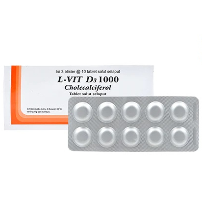 Jual L-Vit D3 / L Vit D3 1000 IU Box 30 Tablet - Vitamin D3 1000 IU ...