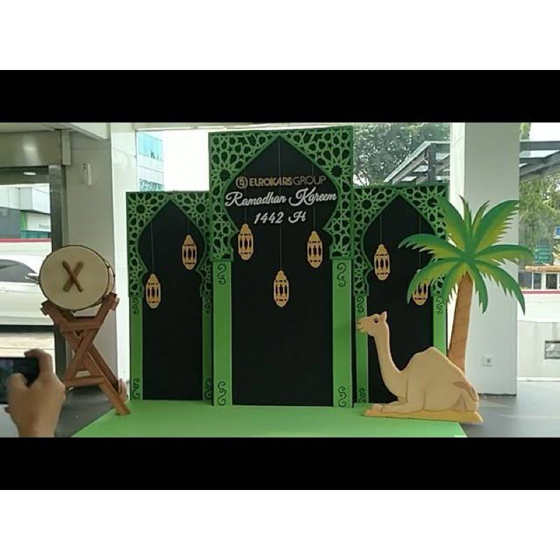 Jual PREMIUM DEKORASI BEDUG 3d backdrop LEBARAN IDUL FITRI UNTA CAMEL ...