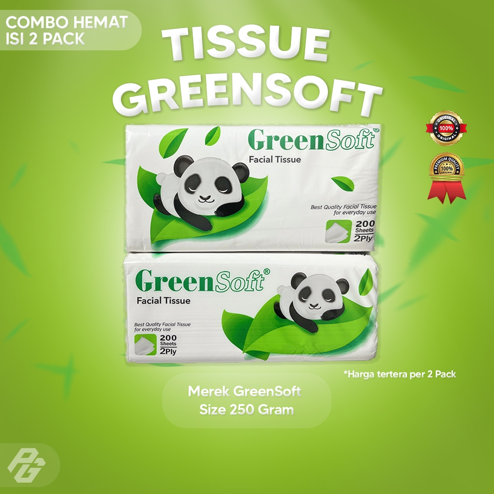 Jual ISI 2 Pack TISSUE GREENSOFT 2 PLY 250 GRAM TISSUE SERBAGUNA / TISSUE FACIAL / TISSUE GREEN ...