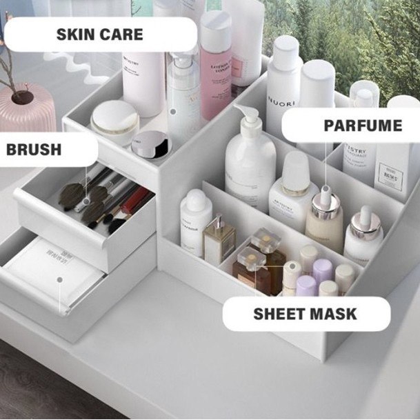 Jual Rak Kosmetik dan Makeup DOMI Storage 2 Laci Plastik | Shopee Indonesia