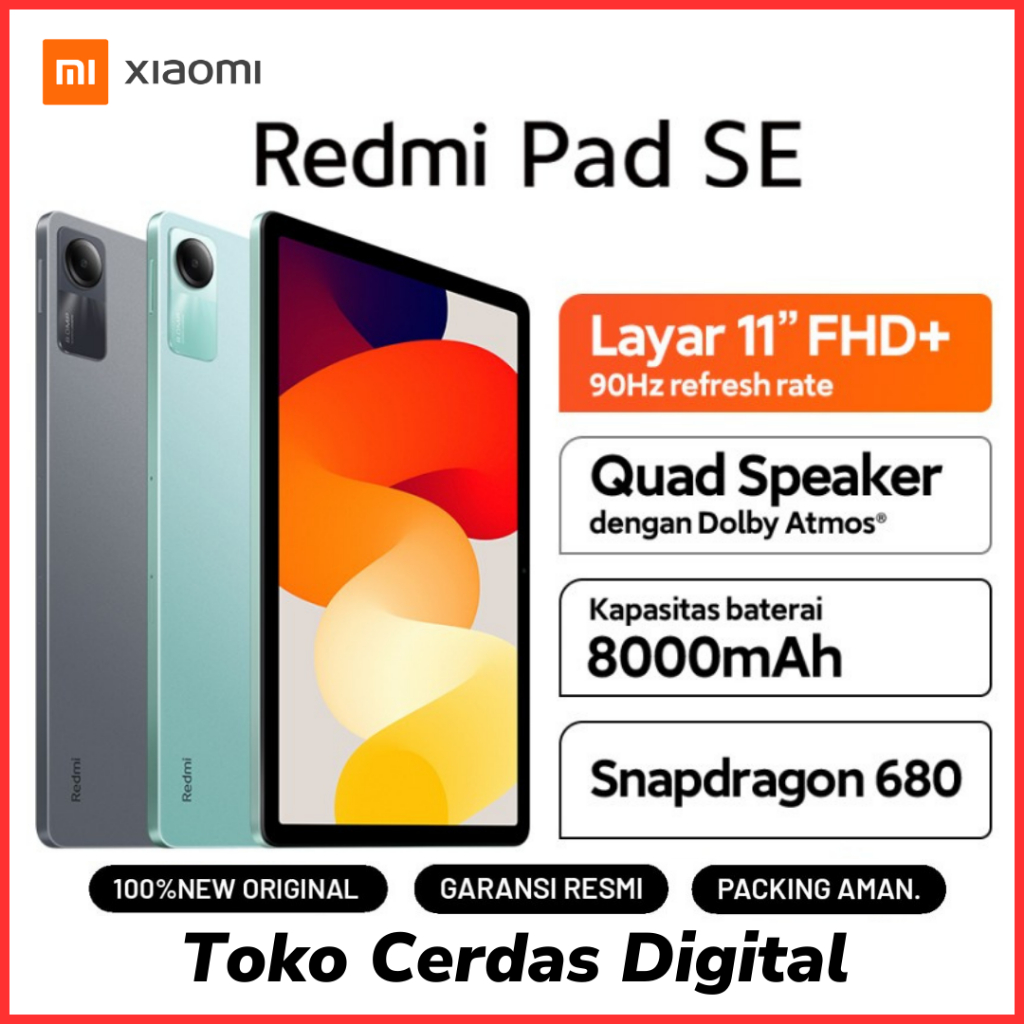 Jual Xiaomi Redmi Pad SE 4GB/128GB [ Tablet ] Garansi Resmi 15 Bulan | Shopee Indonesia