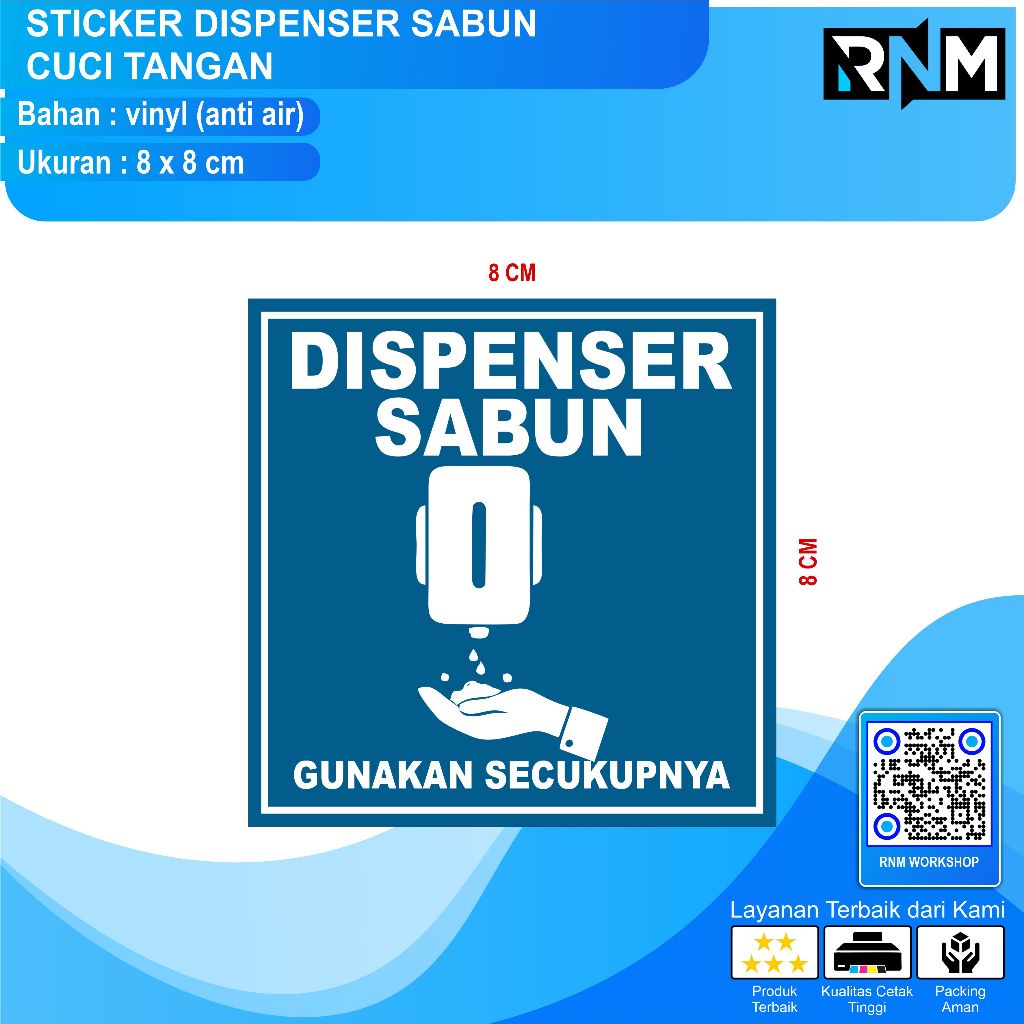 Jual STICKER DISPENSER SABUN CUCI TANGAN 8 X 8 | Shopee Indonesia