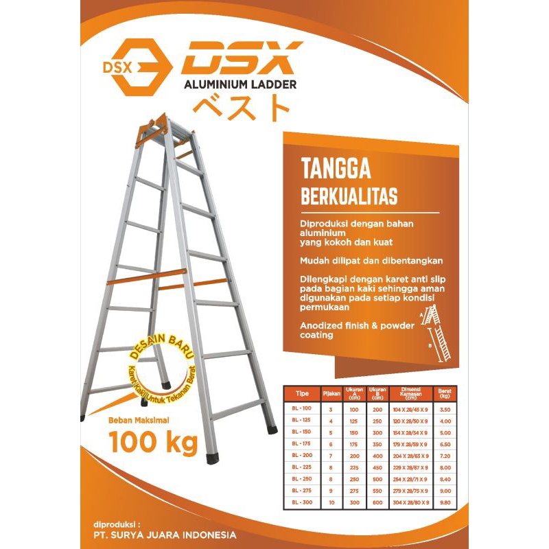 Jual Tangga Lipat Multifungsi Uk 3m DSX | Shopee Indonesia