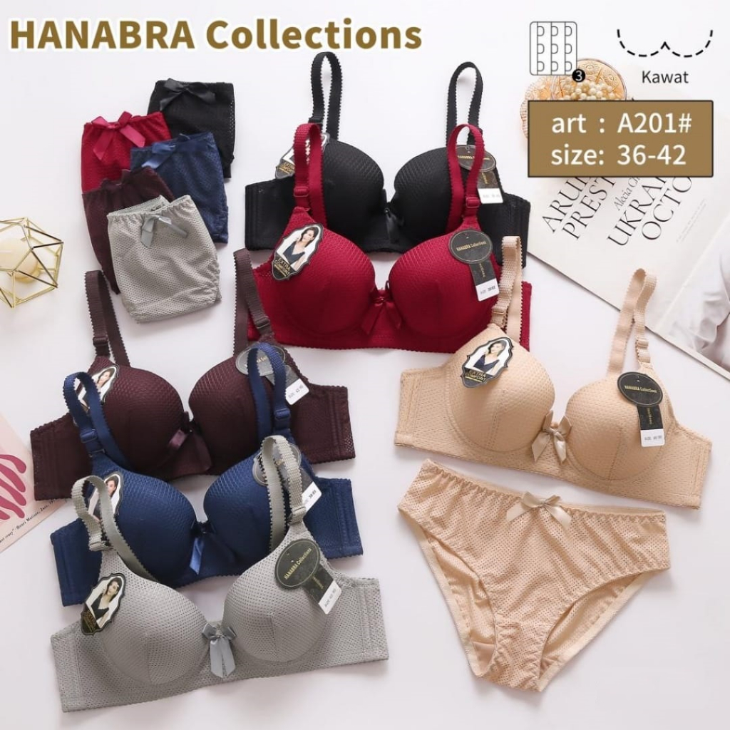 Jual Pakaian Dalam Wanita Terbaru BRA/BH HANABRA A201 Kawat Set Celana Dalam Wanita Dengan Kawat ...