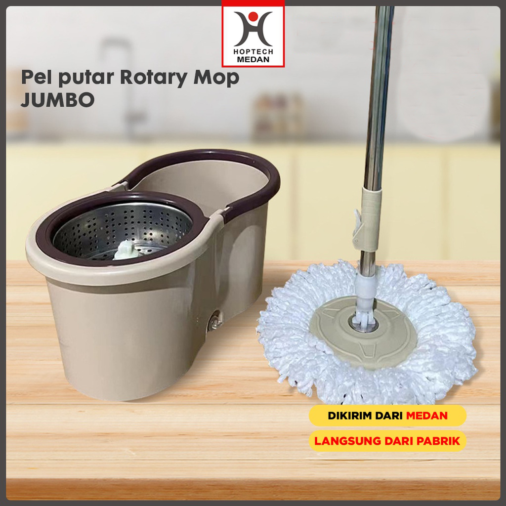 Jual Alat Pel Lantai Mop Dengan Rol Praktis Kain Pel Putar Spin Mop 6L ...