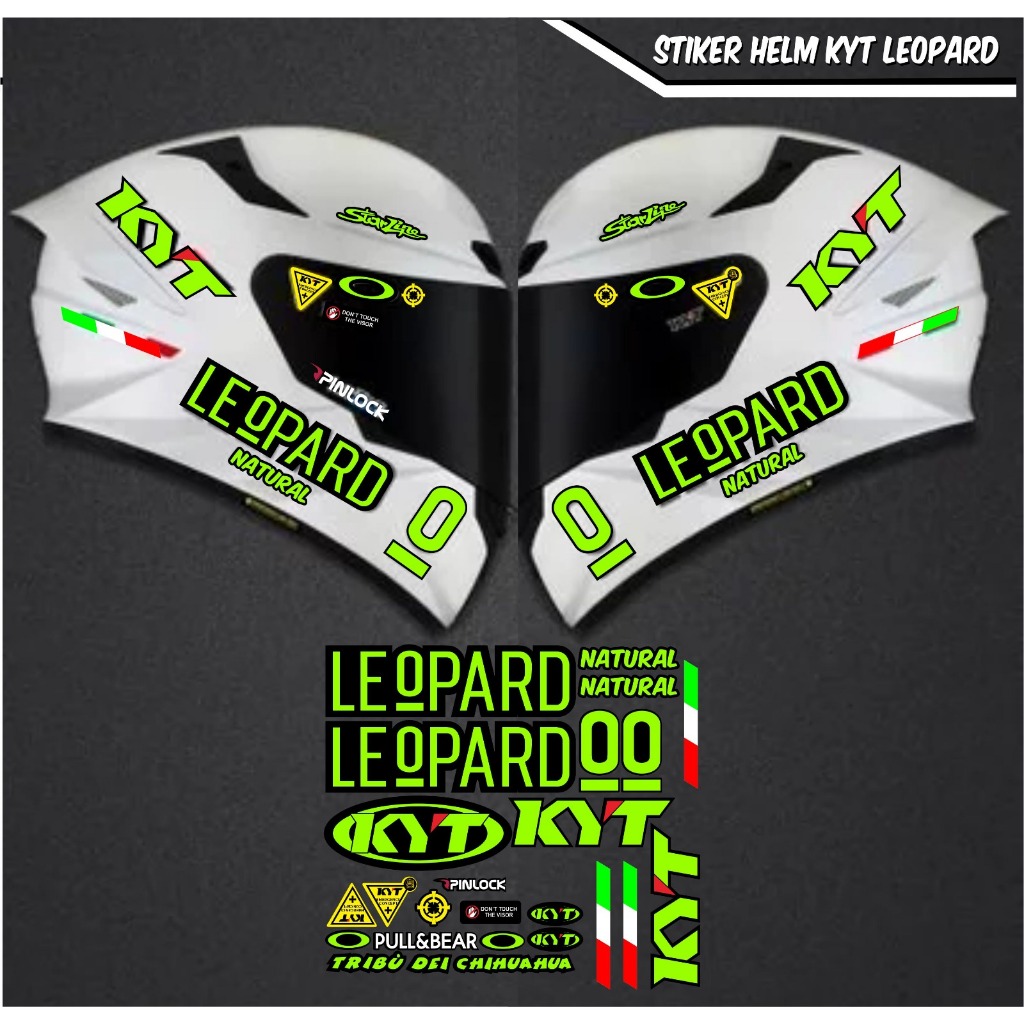 Jual STIKER HELM LEOPARD KYT FULL SET / FULL FACE / HALF FACE | Shopee ...