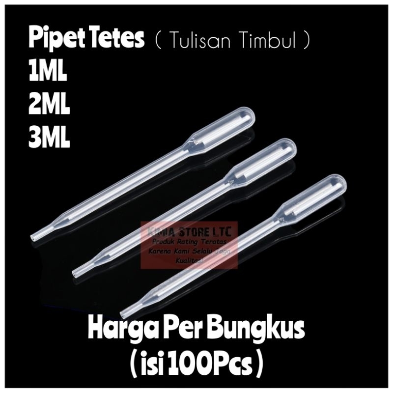 Jual PIPET TETES PLASTIK 1ML, 2ML, 3ML ( ISI 100PCS ) / DROP PIPETTE ...