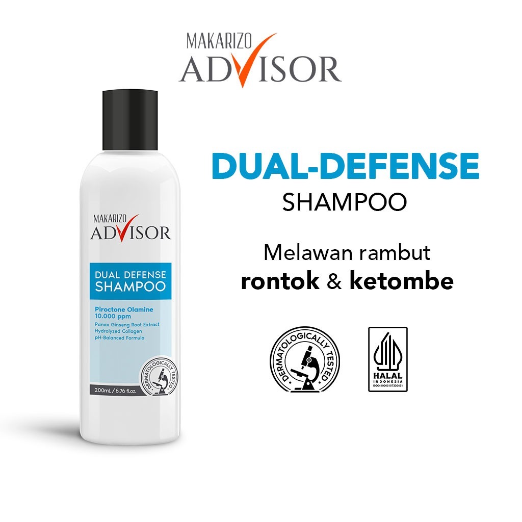 Jual Makarizo Advisor Dual Defense Shampoo 200mL - Shampoo 2 in 1 for HAIR LOSS & DANDRUFF ...