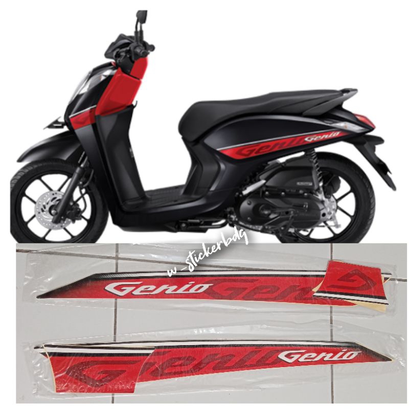 Jual Striping Lis Bodi Genio 2019 CBS Hitam Merah | Shopee Indonesia