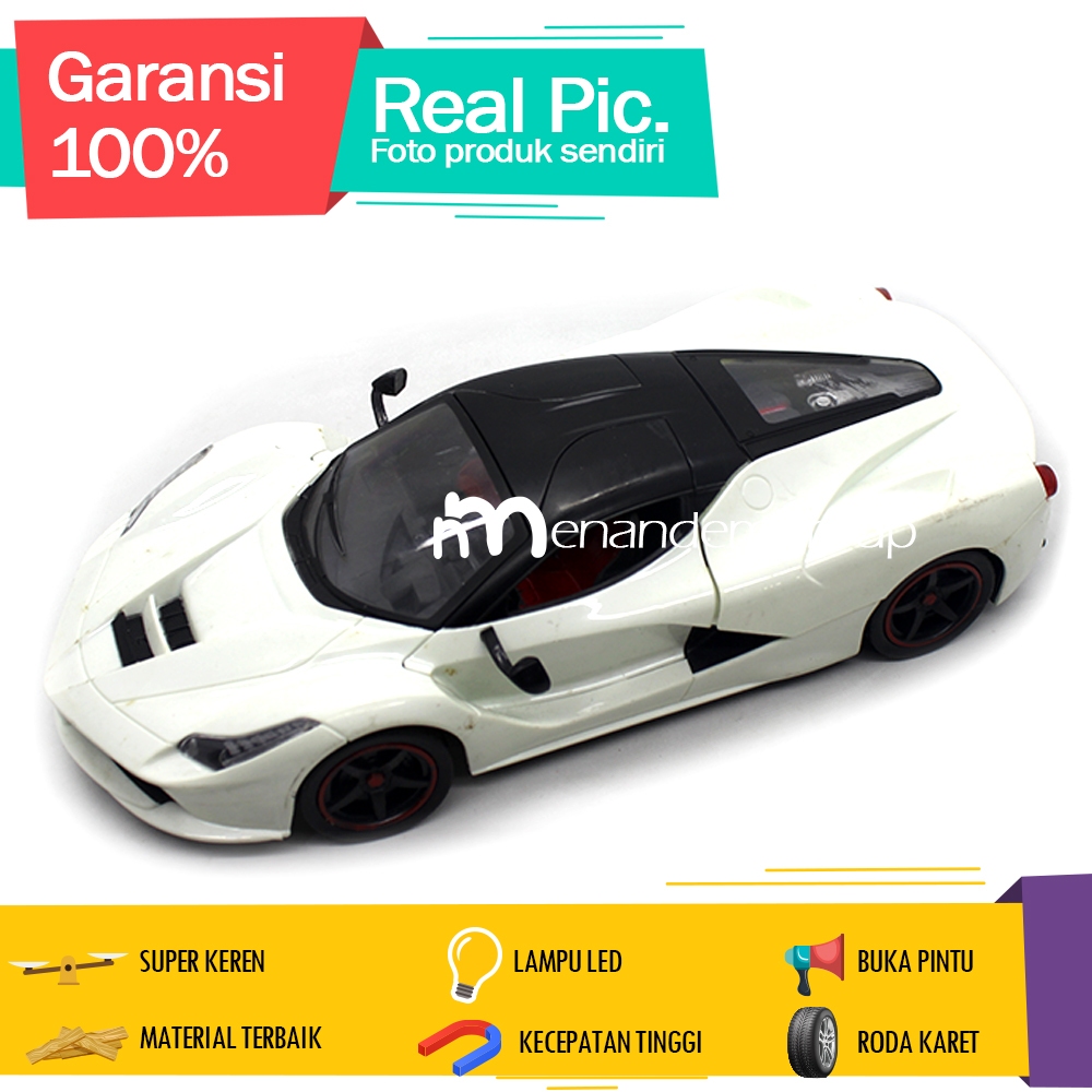 Jual Mainan Mobil Remot Kontrol RC Sedan Balap Buka Pintu LED White ...