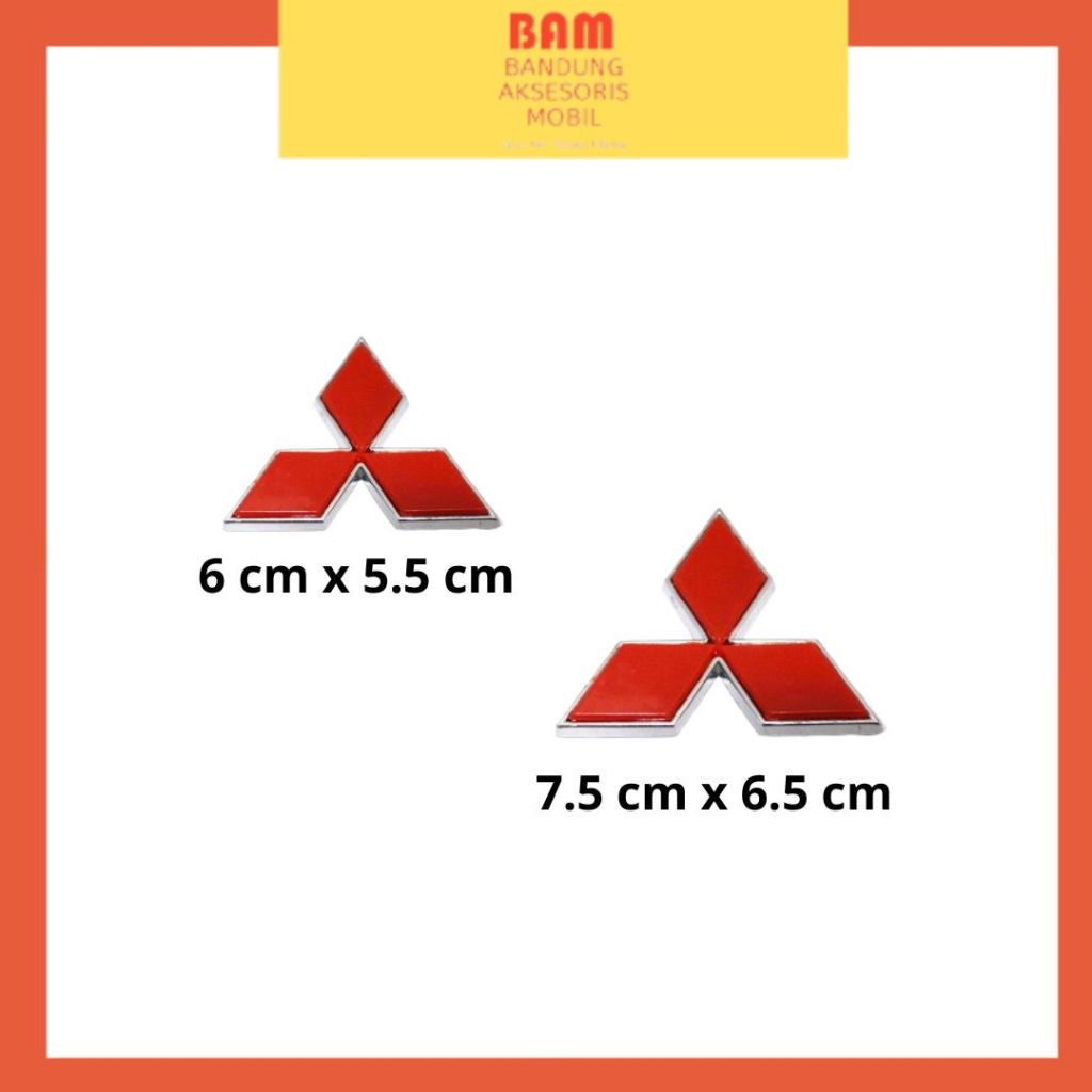 Jual Emblem Logo Mobil Mitsubishi Merah Model Original | Shopee Indonesia