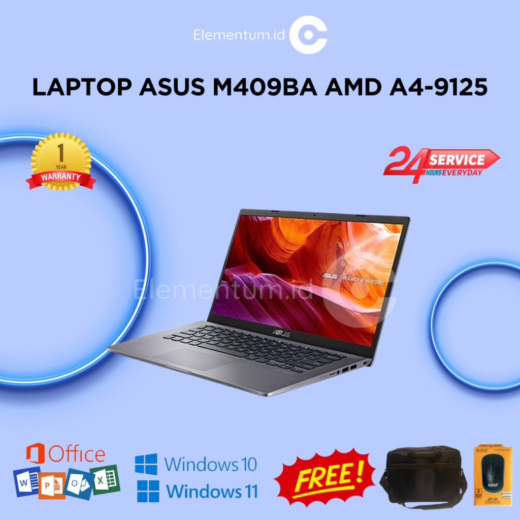 Jual LAPTOP ASUS M409BA AMD A4-9125 / 4GB 1TB / BACKLIT KEY / WIN10 ...