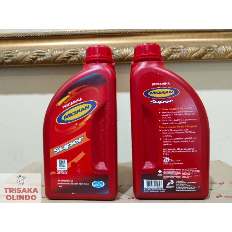 Jual Oli Pertamina Mesran Super 1 Liter SAE 20W-50 Oli Mesin 1L | Shopee Indonesia