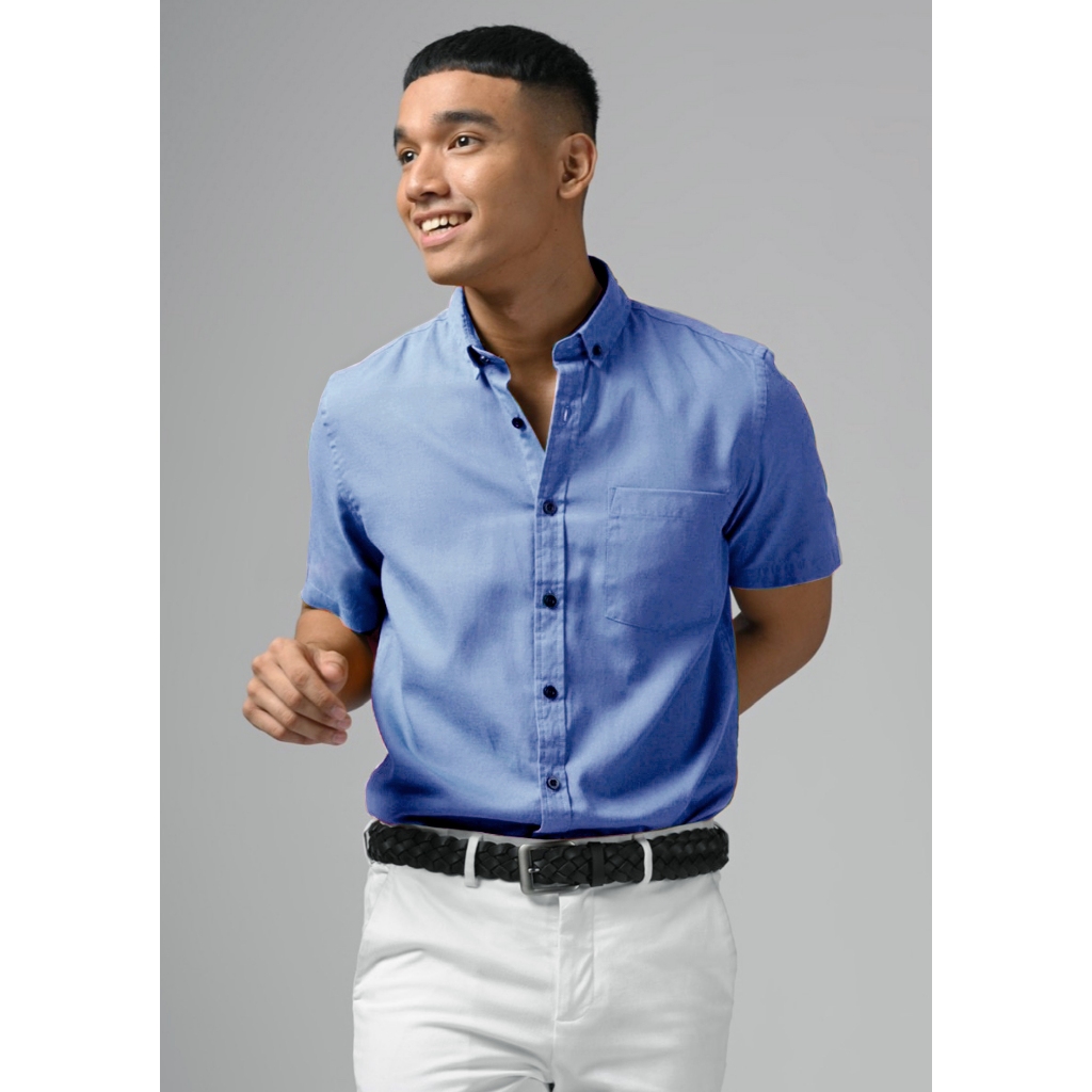 Jual Kemeja / Hem Polos Pria / Cowok Lengan Pendek Kasual / Formal ...