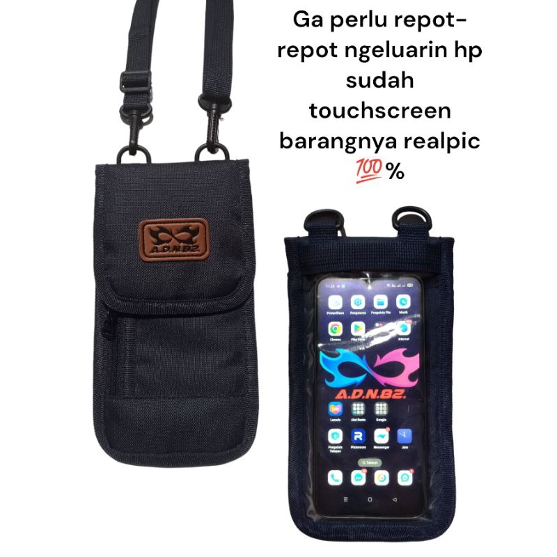 Jual tas hp leher gantung mika touchscreen polosan terbaru, tas hp ...