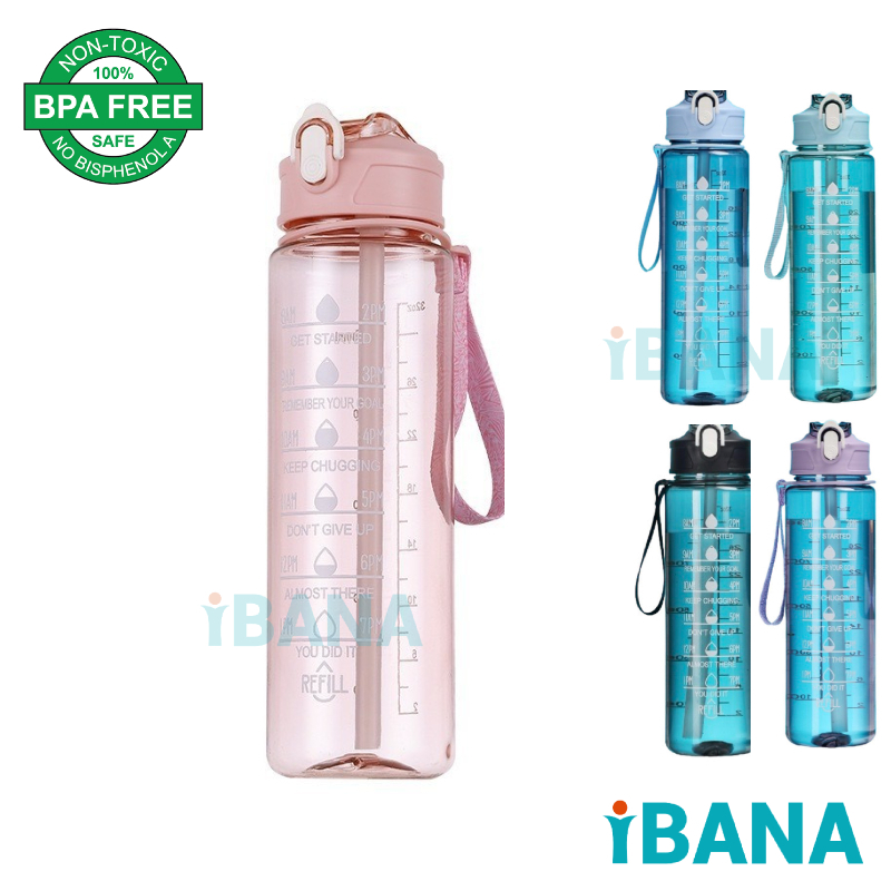Jual IBANA HU82 BOTOL MINUM ANAK SEKOLAH 1 LITER / BOTOL MINUM VIRAL ...